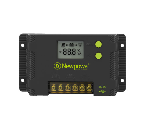 10A PWM Solar Charge Controller w/ Auto 12V/24V DC Detection -Newpowa
