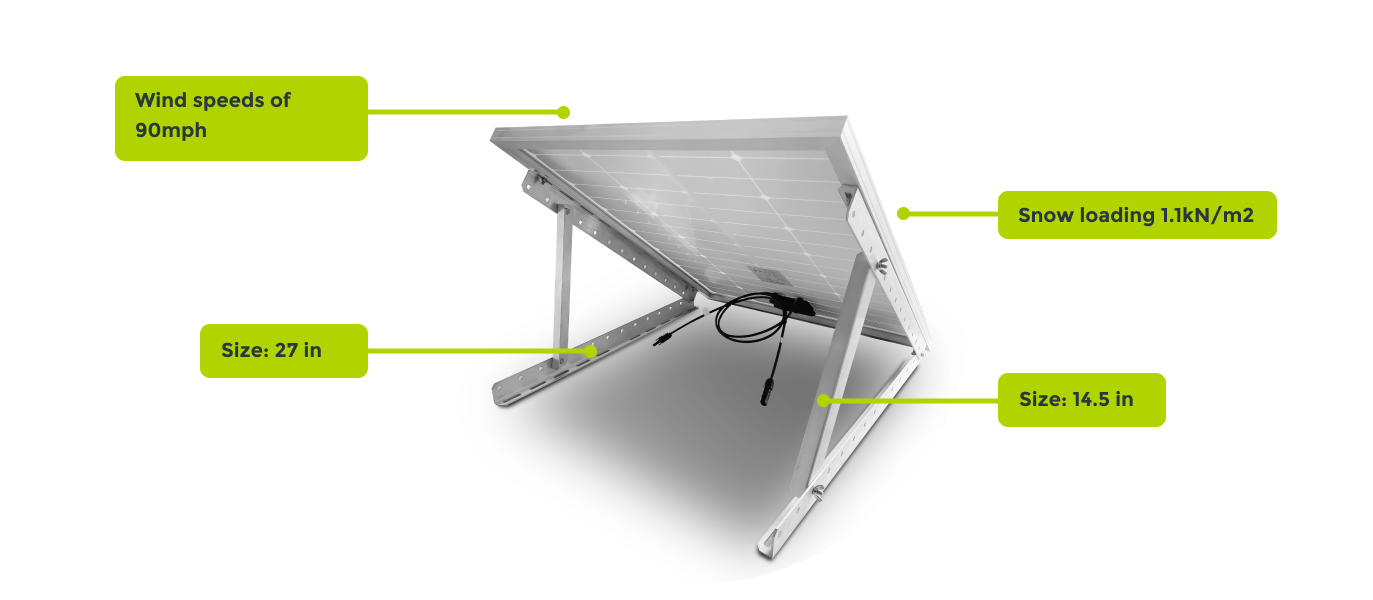 Adjustable Solar Panel Tilt Bracket for 80W-210W Solar Panels -Newpowa