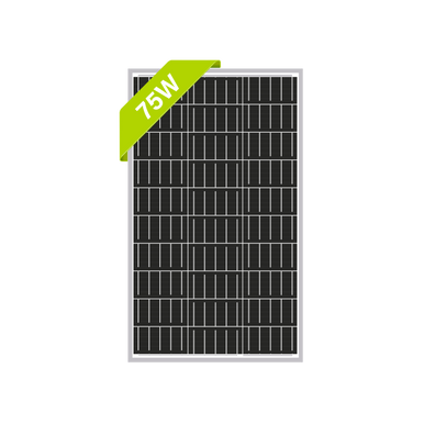 75W 12V Monocrystalline Solar Panel w/ Highly Efficient Cells -Newpowa