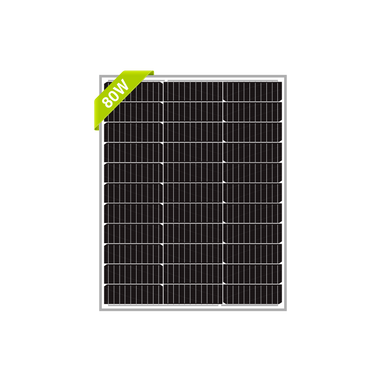 80W 12V Monocrystalline Solar Panel w/ High-Efficiency Cells -Newpowa