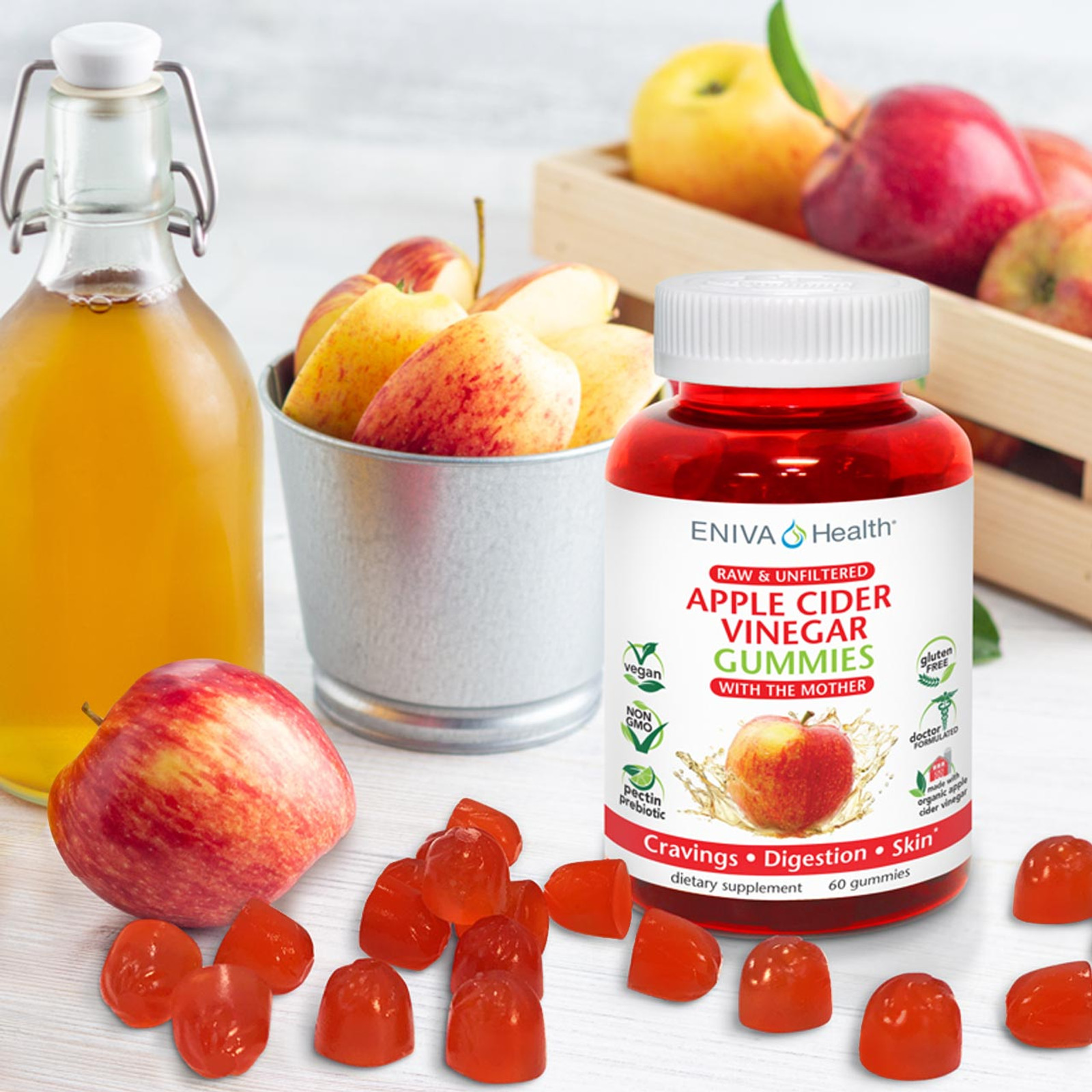 Apple Cider Vinegar Gummies Raw And Unfiltered With The Mother