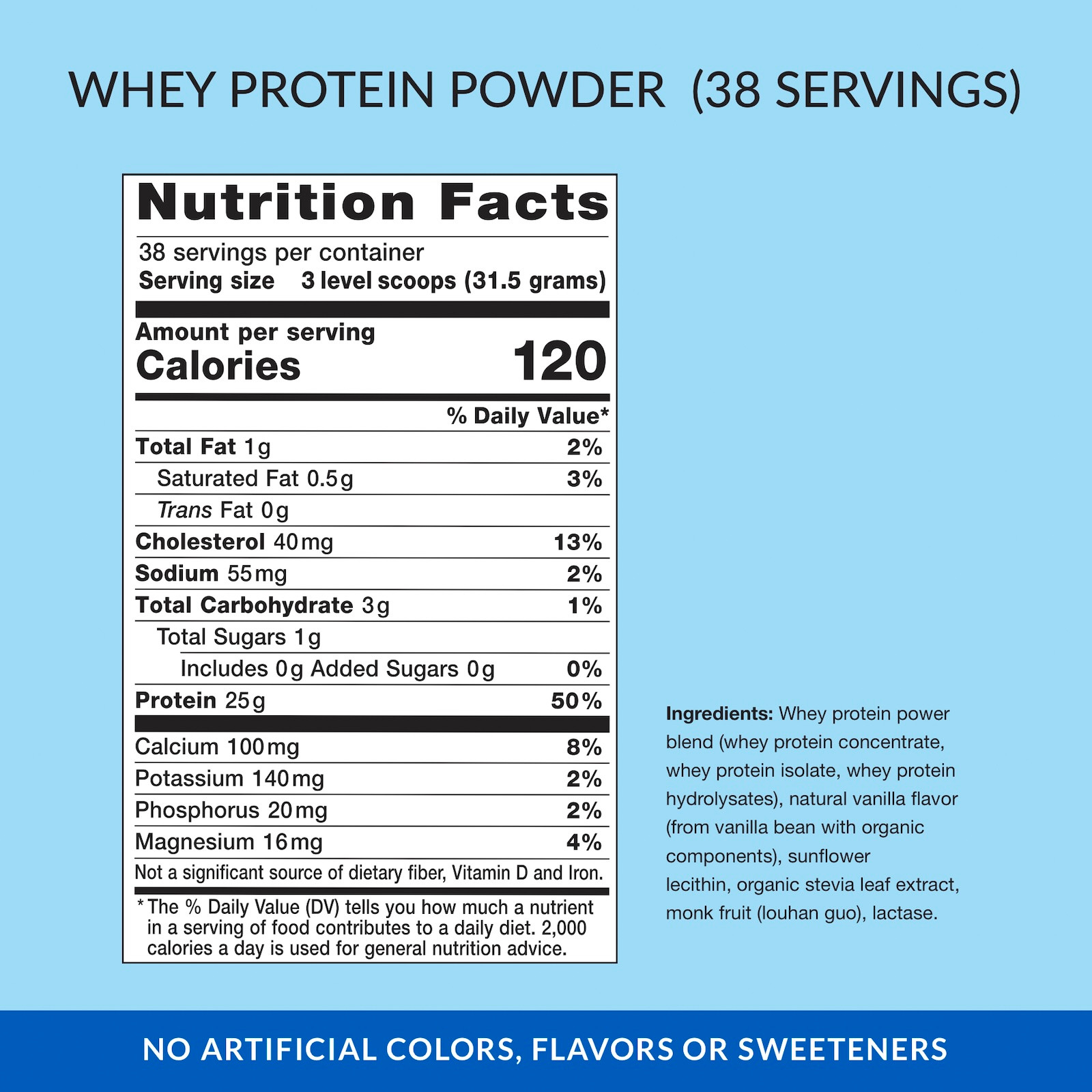 100% Whey Protein Powder, Low Carb, Grass Fed - Eniva