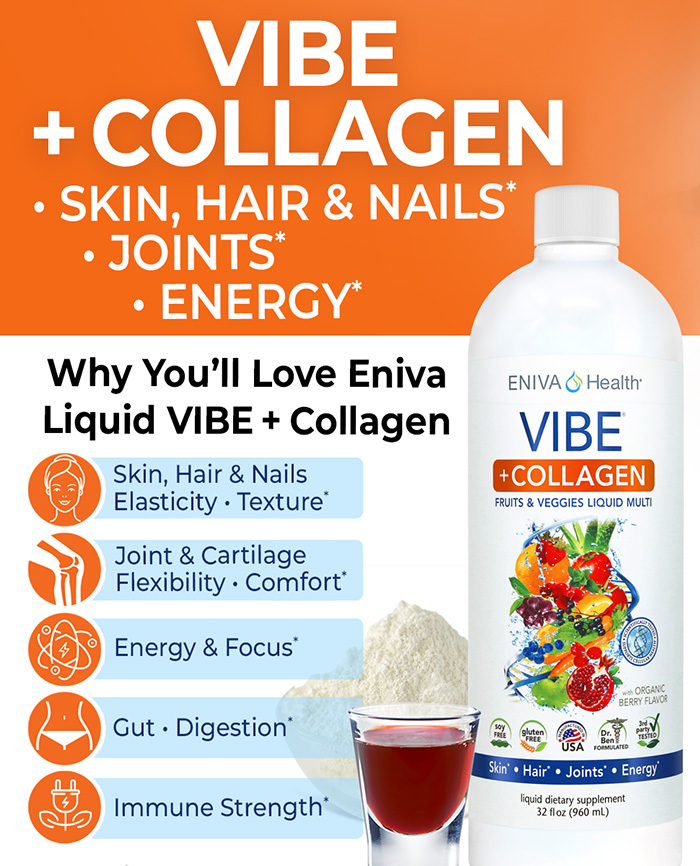 VIBE Fruit & Veggie Superfoods Liquid Multivitamin + COLLAGEN - Eniva