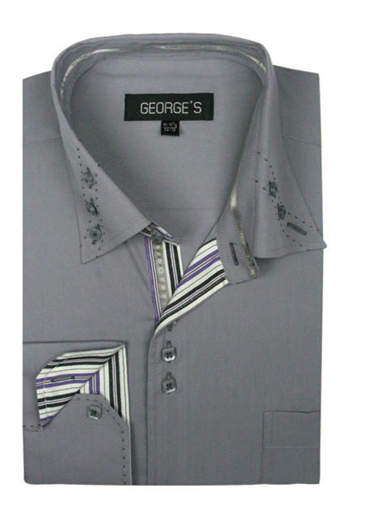 George Gray 3 Button Collar Mens Fashion Dress Shirts AH608