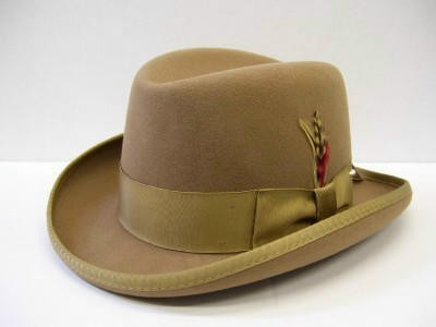 Mens Cream Godfather Hat 100% Wool Homburg Dress Hat 4201