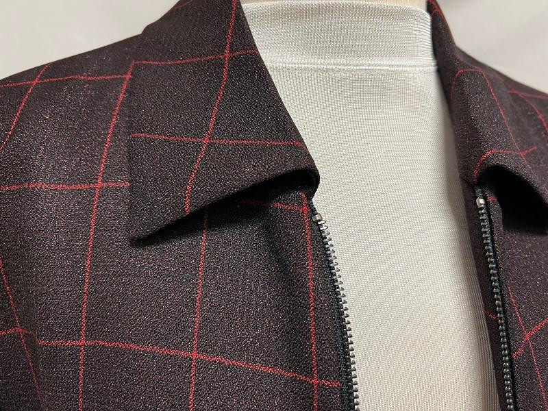 Pronti Mens Casual Leisure Suit Burgundy Windowpane 6775 Size 44 Chest