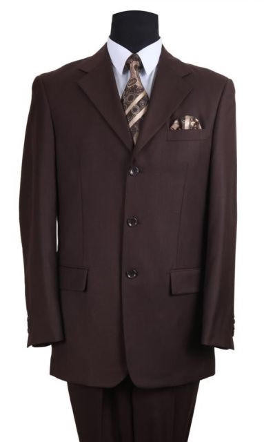 Men's Brown Heather 3 Button Wool Feel Business Suit Milano 5802M