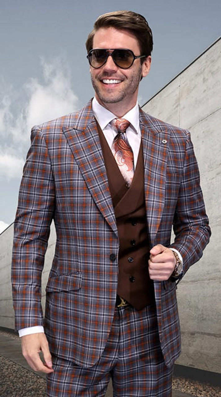 Plaid suit men store