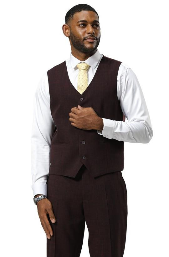 Stacy Adams Mens Solid Texture Suit Burgundy Modern Fit SM189H1-03