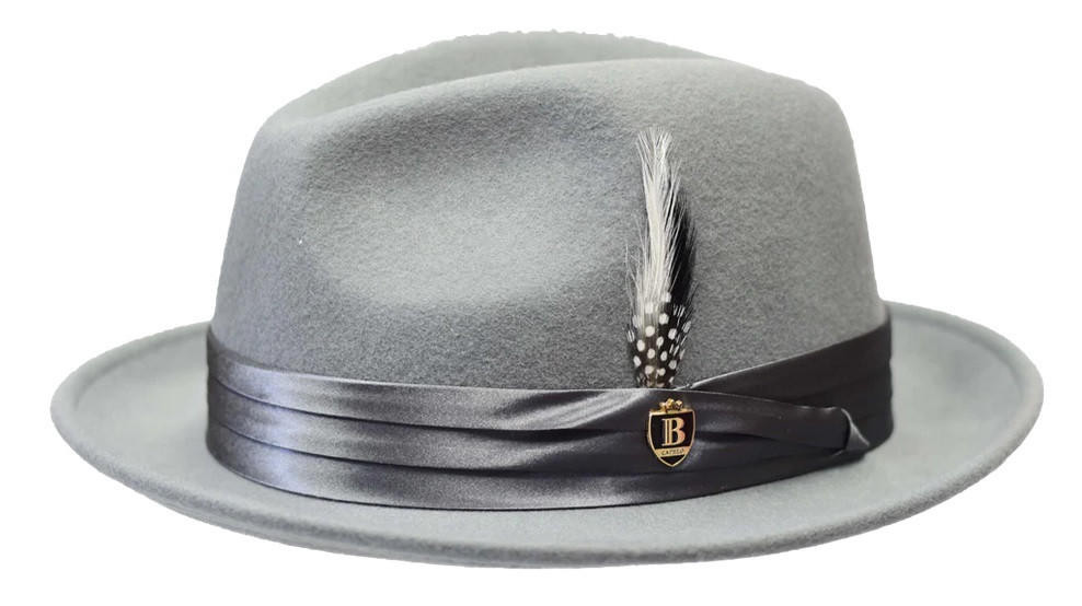Bruno Capelo Giovanni Men's Silver Wool Classic Fedora Hat UN-133