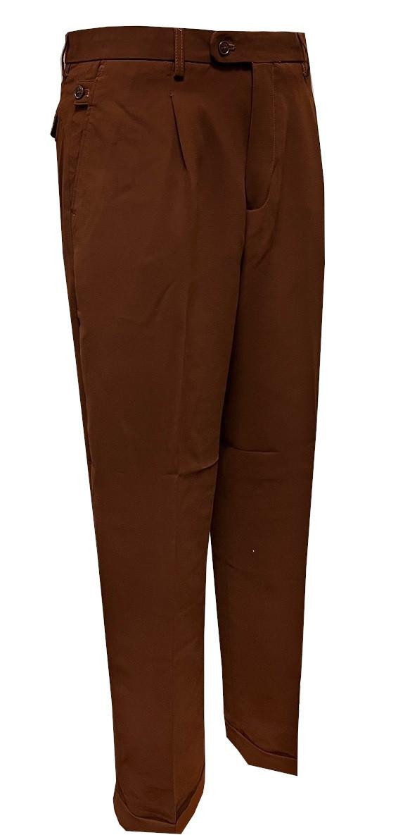 Zacchi Mens 1940s Wide Leg Dress Slacks Cognac Lane