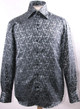 Mens High Collar Shirt Shiny Red Fancy Cube Pattern Flashy ClubFSS1421