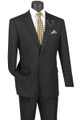 All Black Suit for Men Formal 2 Piece Expandable Waist F-2C900