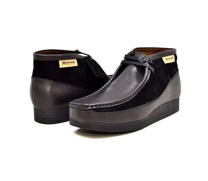British Walker Shoes Casual Black Leather Suede Birmingham