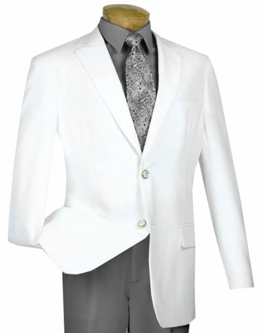 Mens White Classic Blazer Regular Fit Lucci Z-2PP