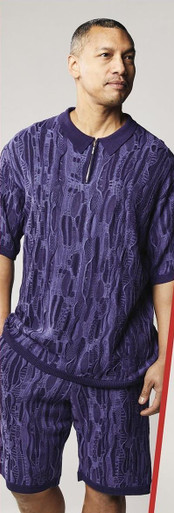 Stacy Adams Men's Knit Short Set Navy Blue 91033