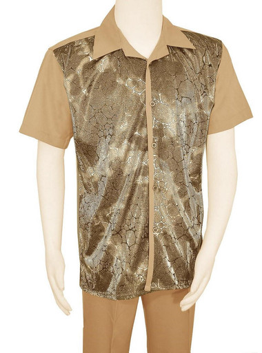 Pronti Party Outfit for Men Gold Metallic Front SP6393 Size XL