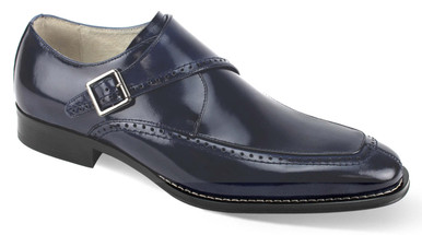 Giovanni Mens Side Buckle Navy Dress Shoes Amato