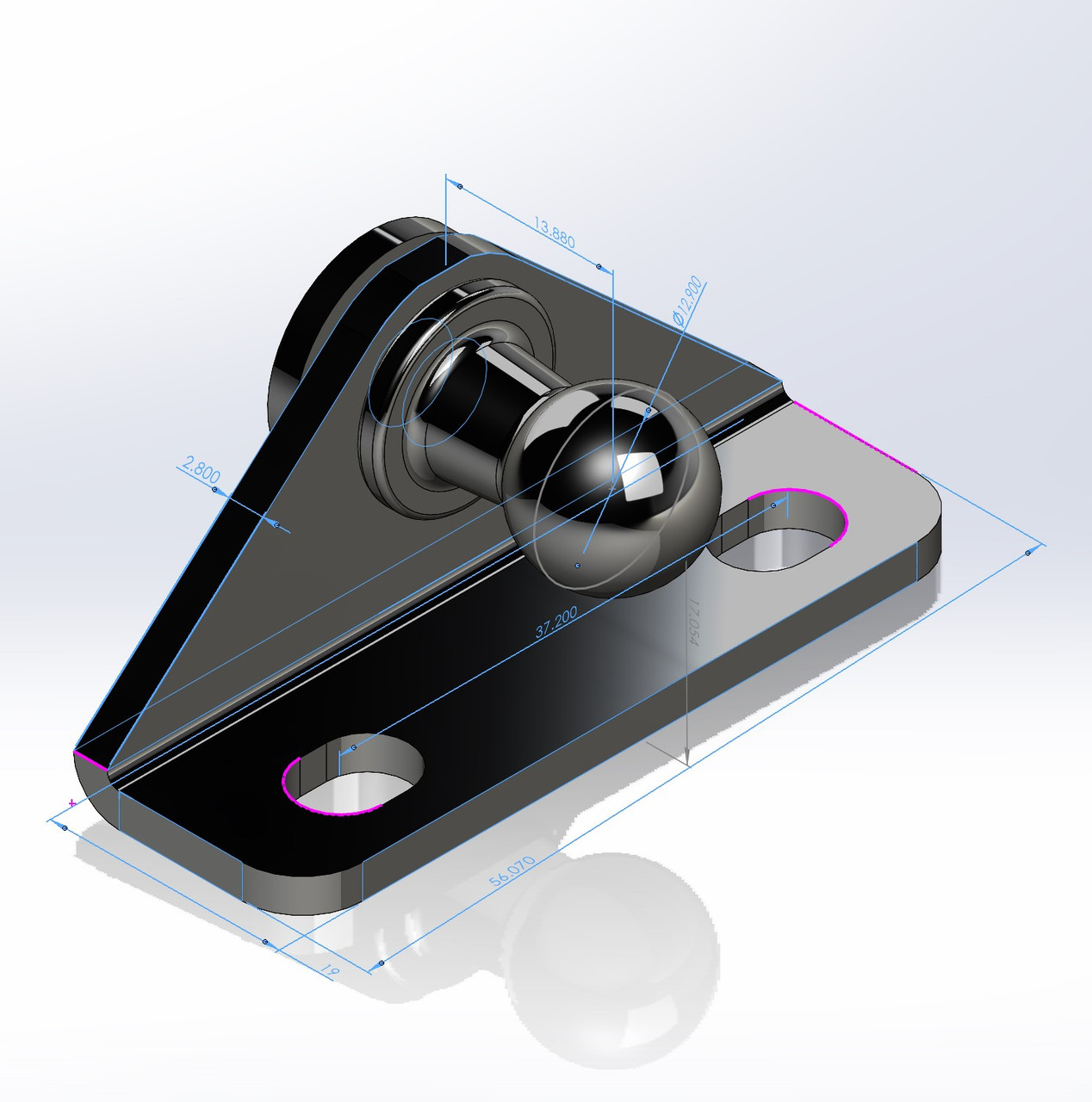 STEEL LOW PROFILE 90DEG BLACK PASSIVATE BALL OUTSIDE