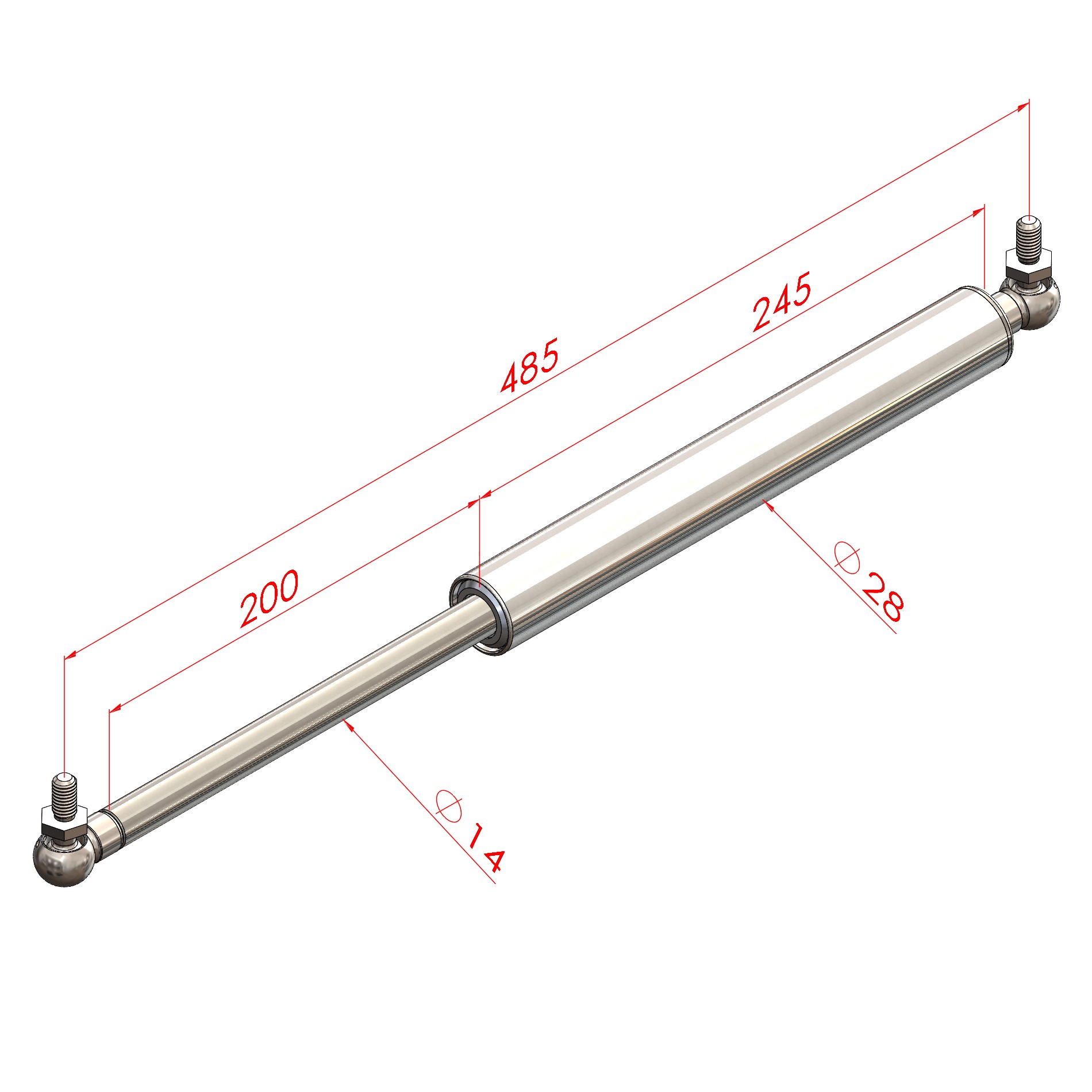 1428 STAINLESS GAS STRUT