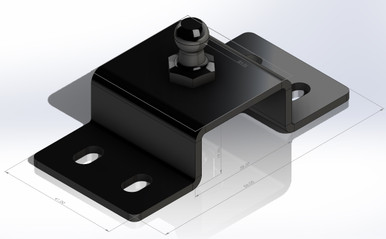 STEEL TOP-HAT BRACKET 4 HOLE FIXING