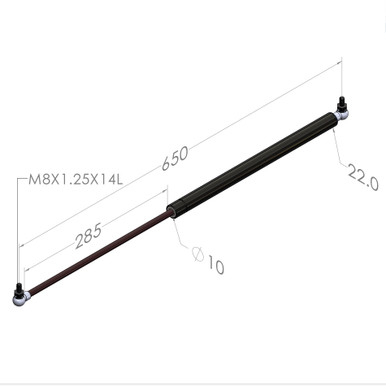 quality gas strut 650mm long