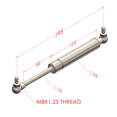 1022 STAINLESS GAS STRUT