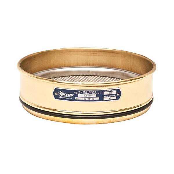 Gilson 200mm Sieve, Brass/Stainless, Full Ht., 2mm | Sieves | CMTP