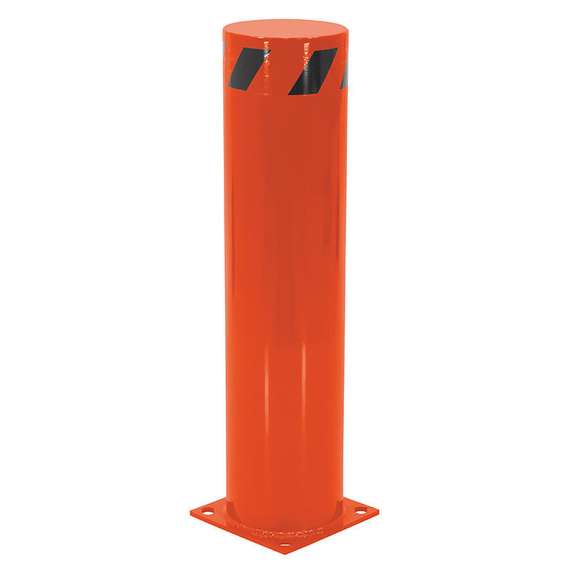 Steel Pipe Safety Bollard, 36in x 8-1/2in, Orange | Certified Material ...