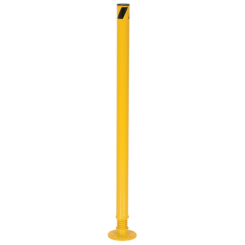 Steel Spring Loaded Bollard, 42in Height, Yellow