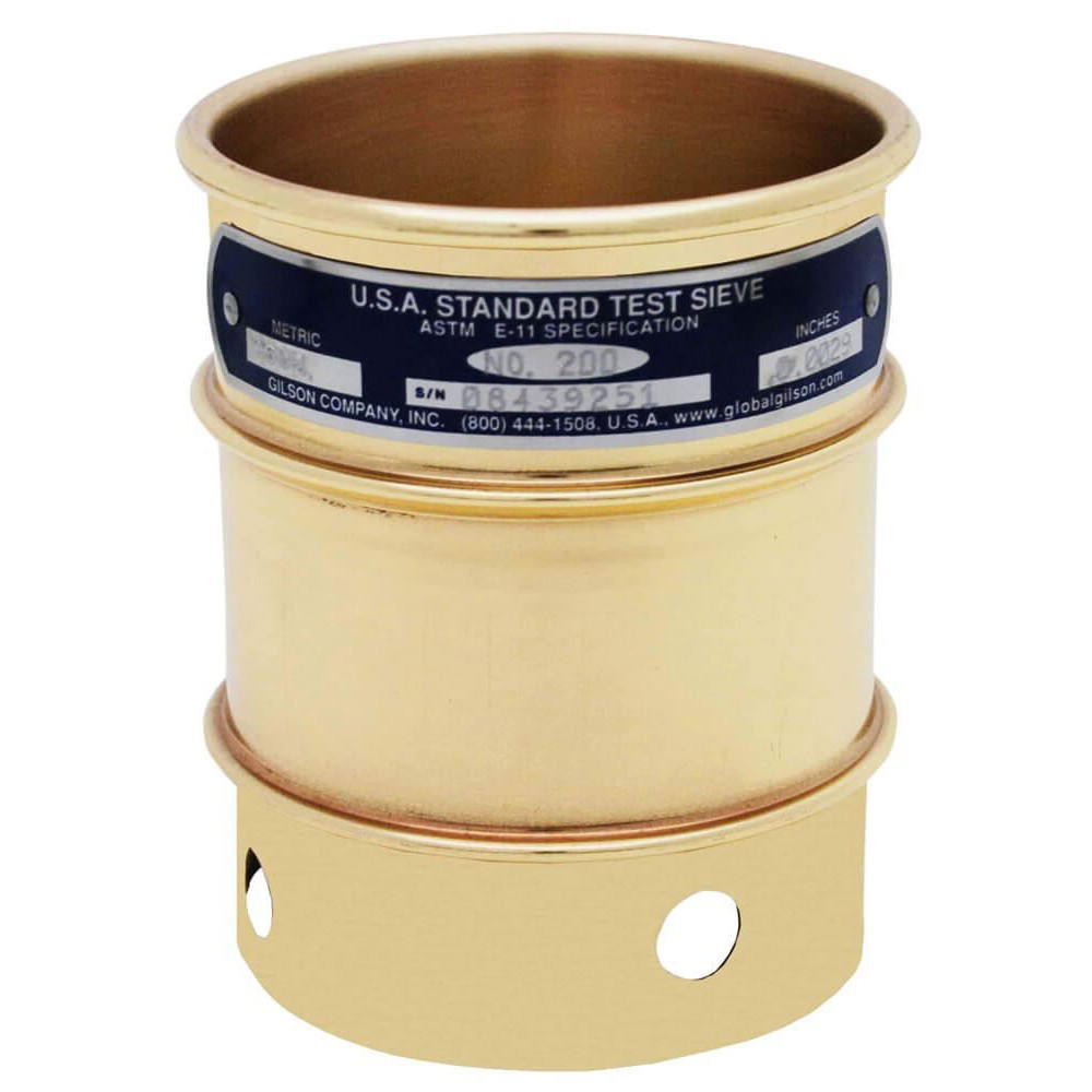 Gilson 3in Wet Wash Sieve, 4in Deep, #325, Backing Cloth