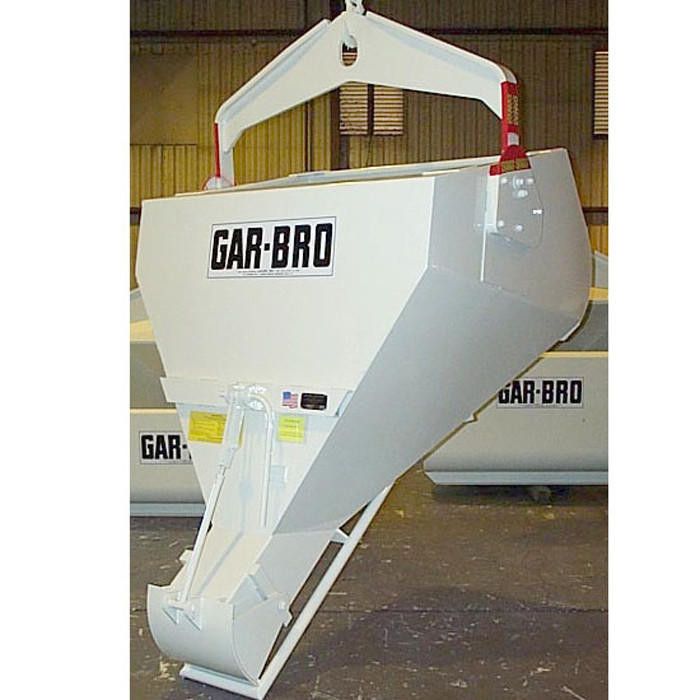 Laydown Concrete Bucket, Extended Gate, 3 Cubic Yards