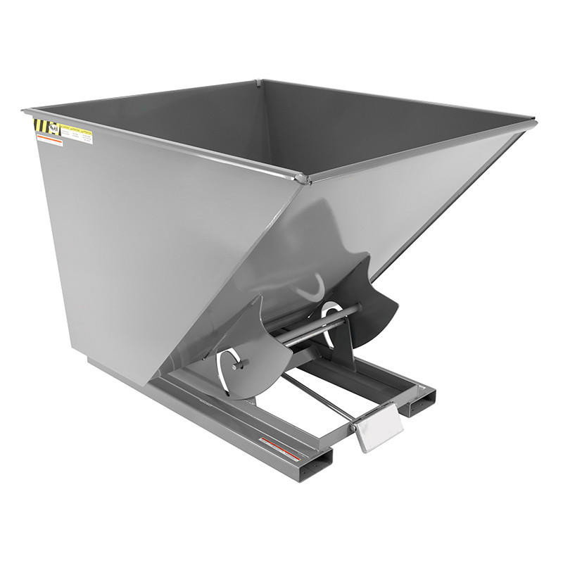 Light Duty Hopper, Self Dumping, 2 Cu Yd, 2000 lb., Gray