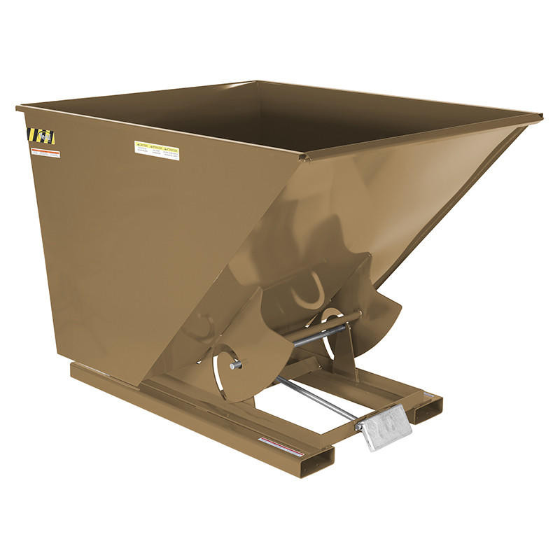 Steel Medium Duty Self Dumping Hopper, 2 Cu Yd, 4000 lb., Tan