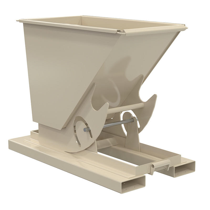 Steel No Bump and Dump Hopper, 1/4 Cu Yd, 4000 lb., Beige