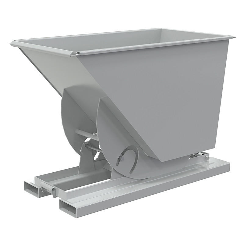 Steel No Bump and Dump Hopper, 3/4 Cu Yd, 2000 lb., Gray