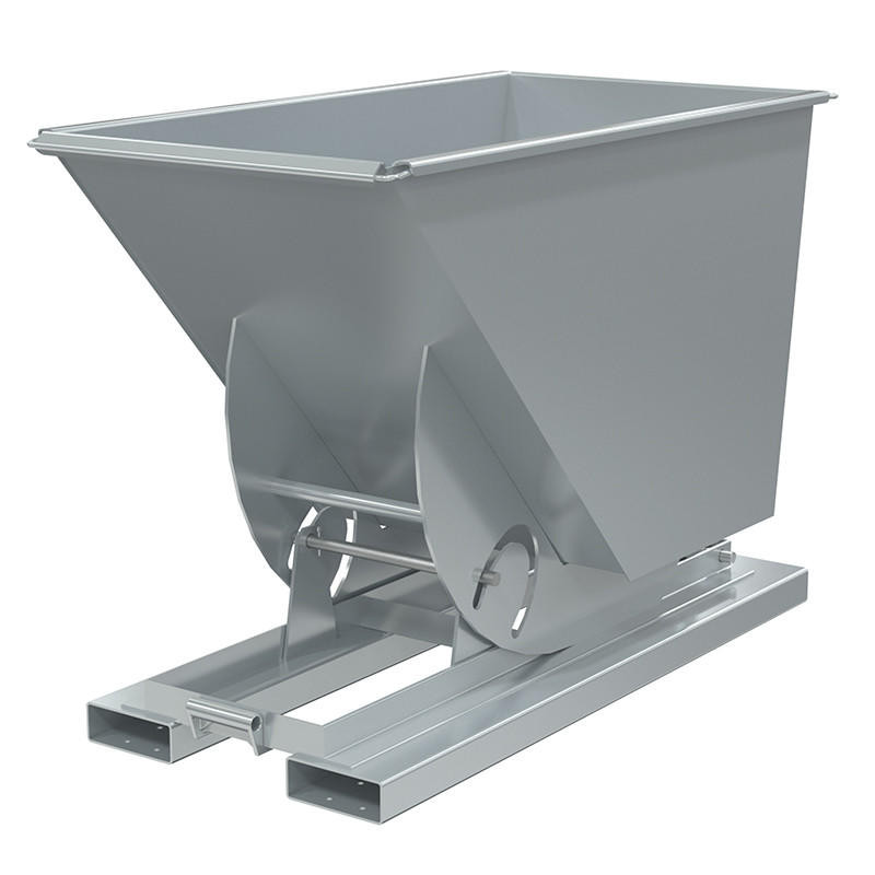 Steel No Bump and Dump Hopper, 3/4 Cu Yd, 4000 lb., Silver