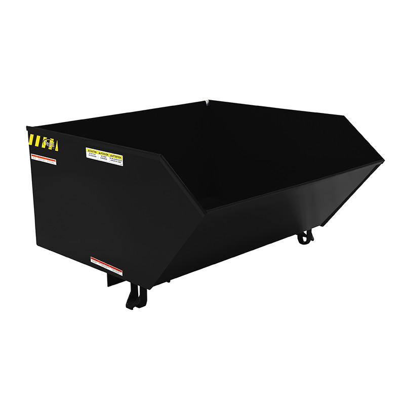 Low Profile Hopper, Self Dumping, 1 Cu Yd, 2000 lb., Black
