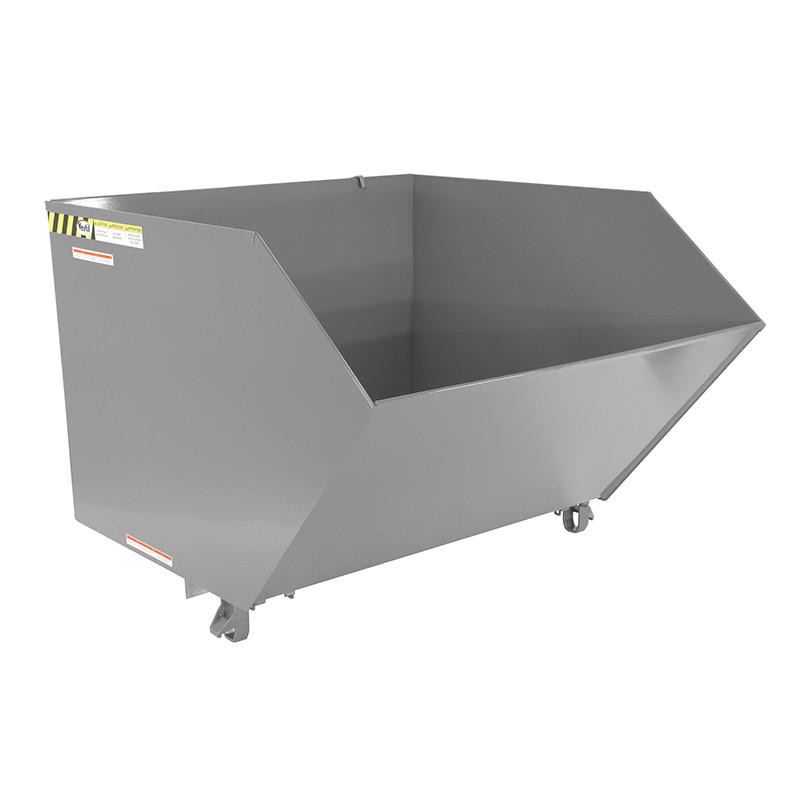 Low Profile Self Dumping Hopper, 1-1/2 Cu Yd, 4000 lb., Gray
