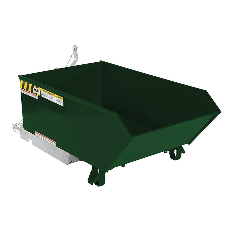 Low Profile Self Dumping Hopper, 1/4 Cu Yd, 2000 lb., Hunter Green