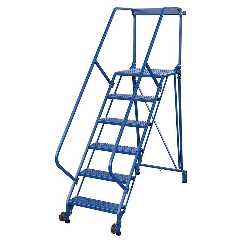Tip-N-Roll Ladder, 50 Degree, 6 Straddle Grip Strut, 24in Width