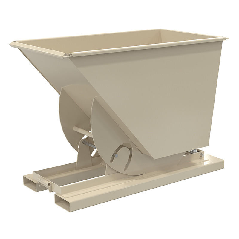 Steel No Bump and Dump Hopper, 3/4 Cu Yd, 2000 lb., Beige