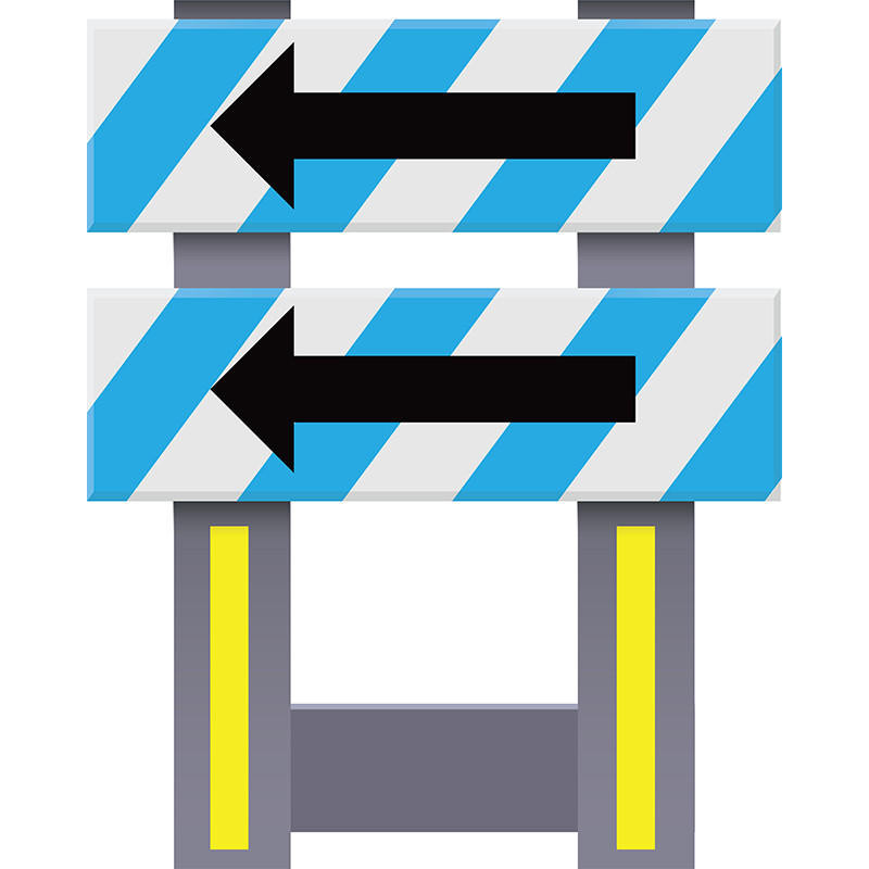 Corrugated Plastic Folding Safety Barricade, Left Arrows, Blue ...