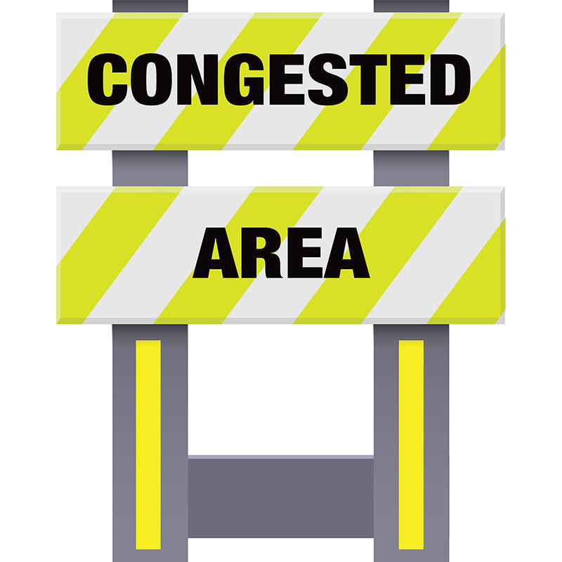 Plastic Folding Safety Barricade, "Congested Area", Yellow | Certified MTP