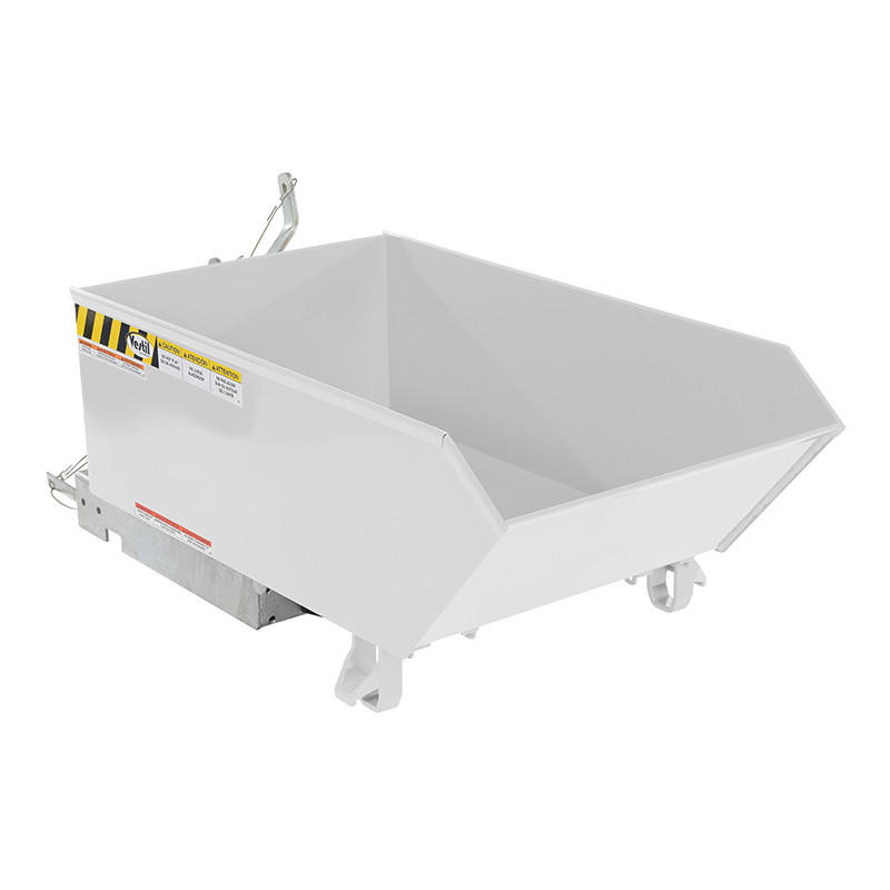 Steel Low Profile Self Dumping Hopper, 1/4 Cu Yd, 2000 lb., White