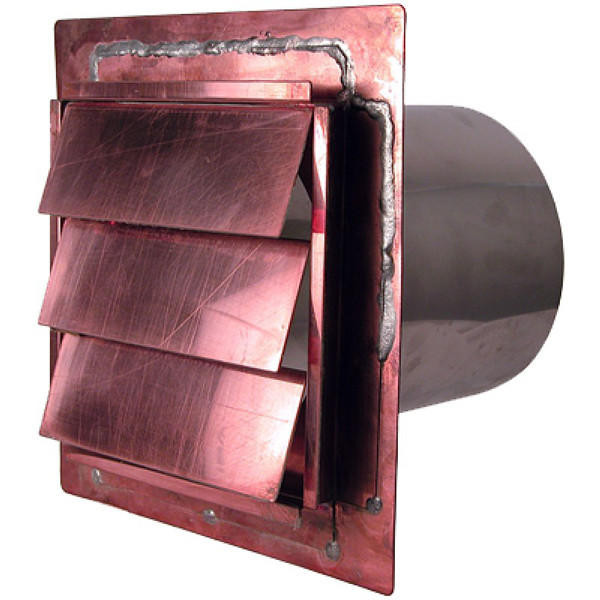 Copper Dryer Vent, Hammered, 4in Low Profile with Exhaust | CMTP