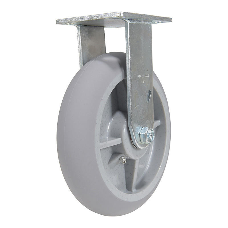 Thermoplastic Rubber Rigid Caster, 8in x 2in Width 675 lb., Gray | CMTP