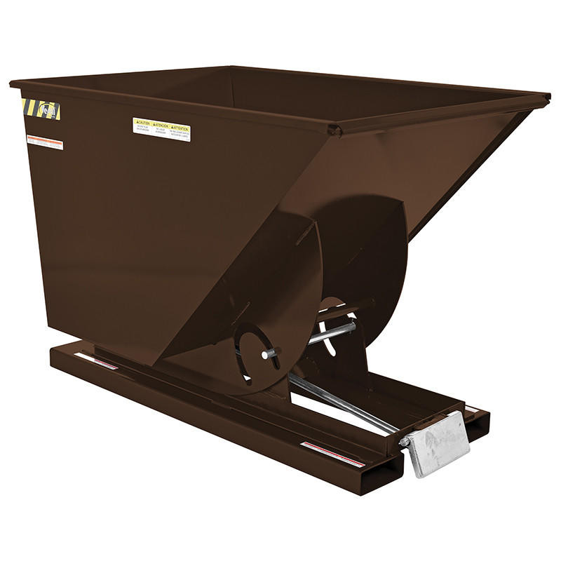 Steel Heavy Duty Self Dumping Hopper, 1 Cu Yd, 6000 lb., Brown