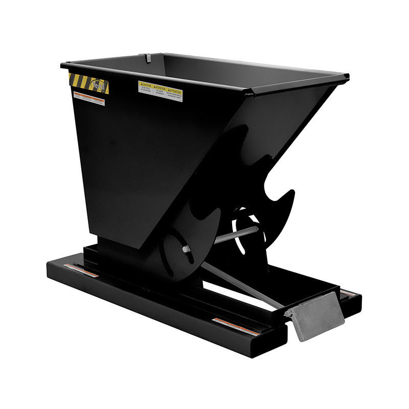 Steel Heavy Duty Self Dumping Hopper, 1/4 Cu Yd, 6000 lb., Black