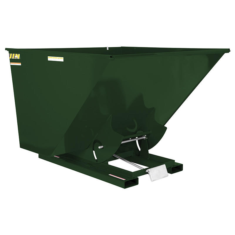 Steel Self Dumping Hopper, 2-1/2 Cu Yd, 4000 lb., Hunter Green